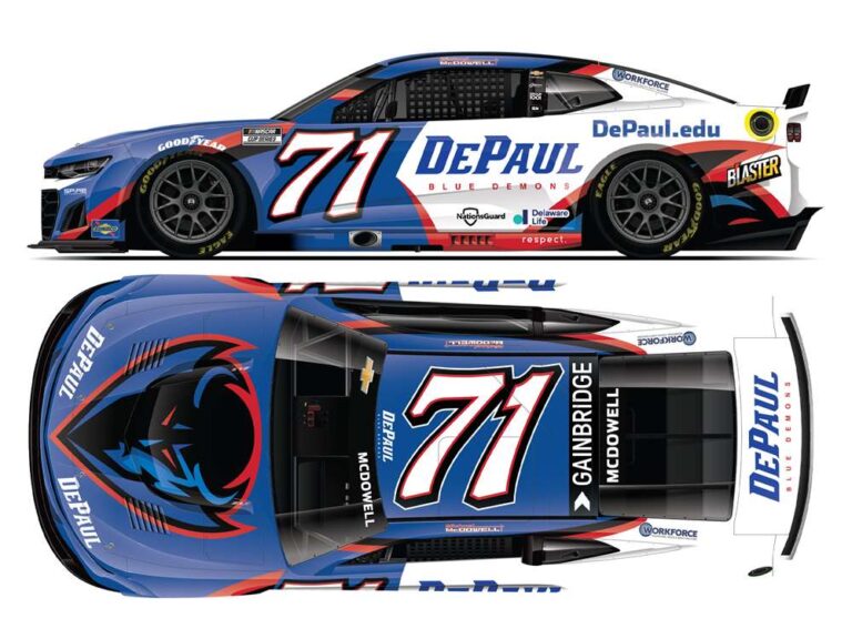 Michael McDowell 2025 DePaul University 1:24 Color Chrome Nascar ...