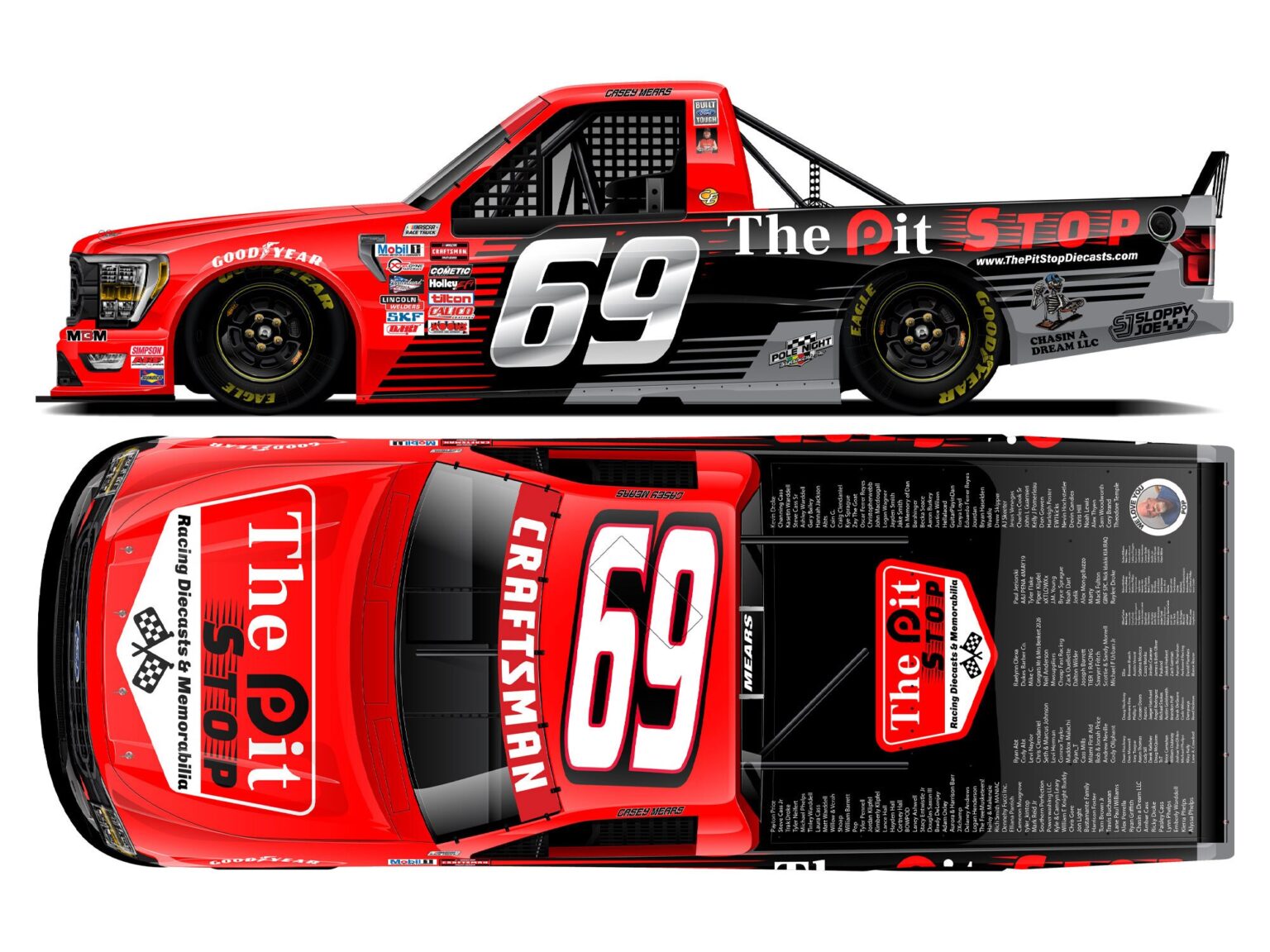CASEY MEARS 2025 THE PIT STOP 1:24 ARC DIECAST - The Pit Stop Diecast Cars