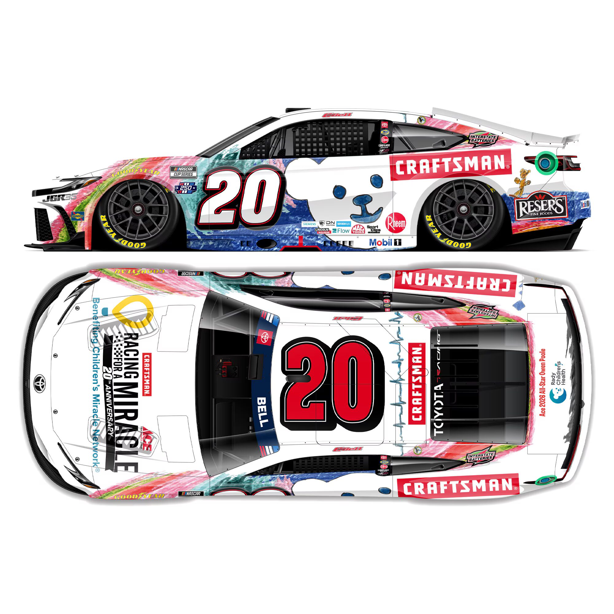 CHRISTOPHER BELL 2026 CRAFTSMAN RACING FOR A MIRACLE 1:24 ARC DIECAST ...
